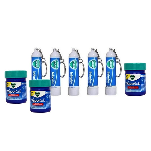 Vicks Vaporub And Inhaler Pack Relieves Blocked Nose Cold Relief ...