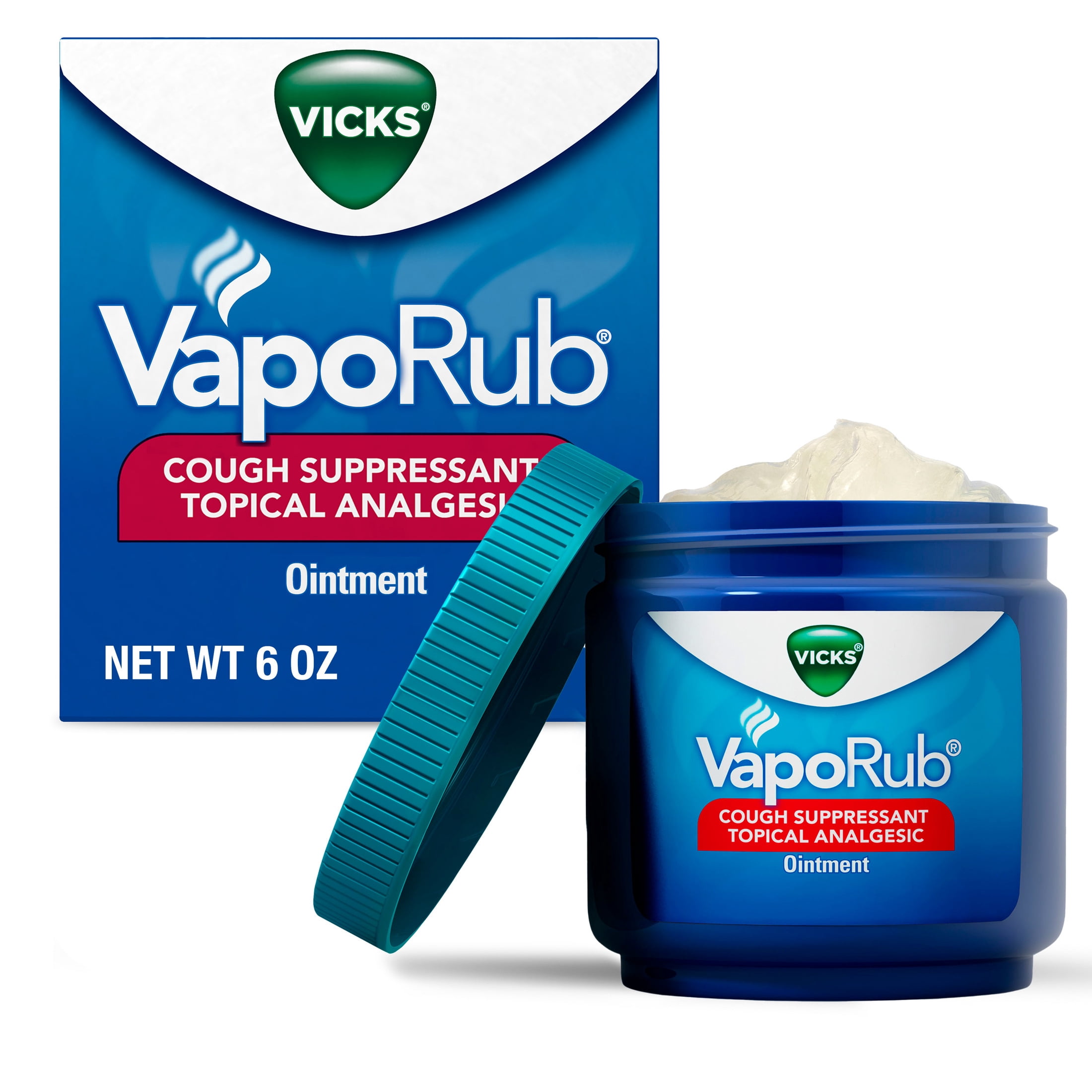 Vicks Vaporub Cough Suppressant Chest Rub Ointment, Original, 6 oz HSA ...