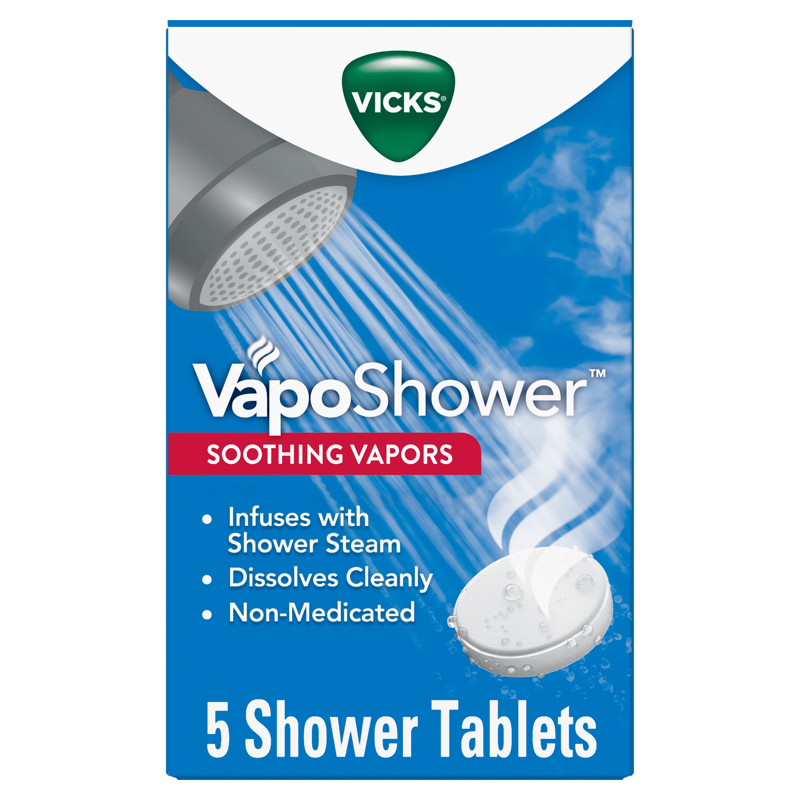 Vicks Vaposhower Soothing Non-medicated Vapor Steam Shower Tablets ...