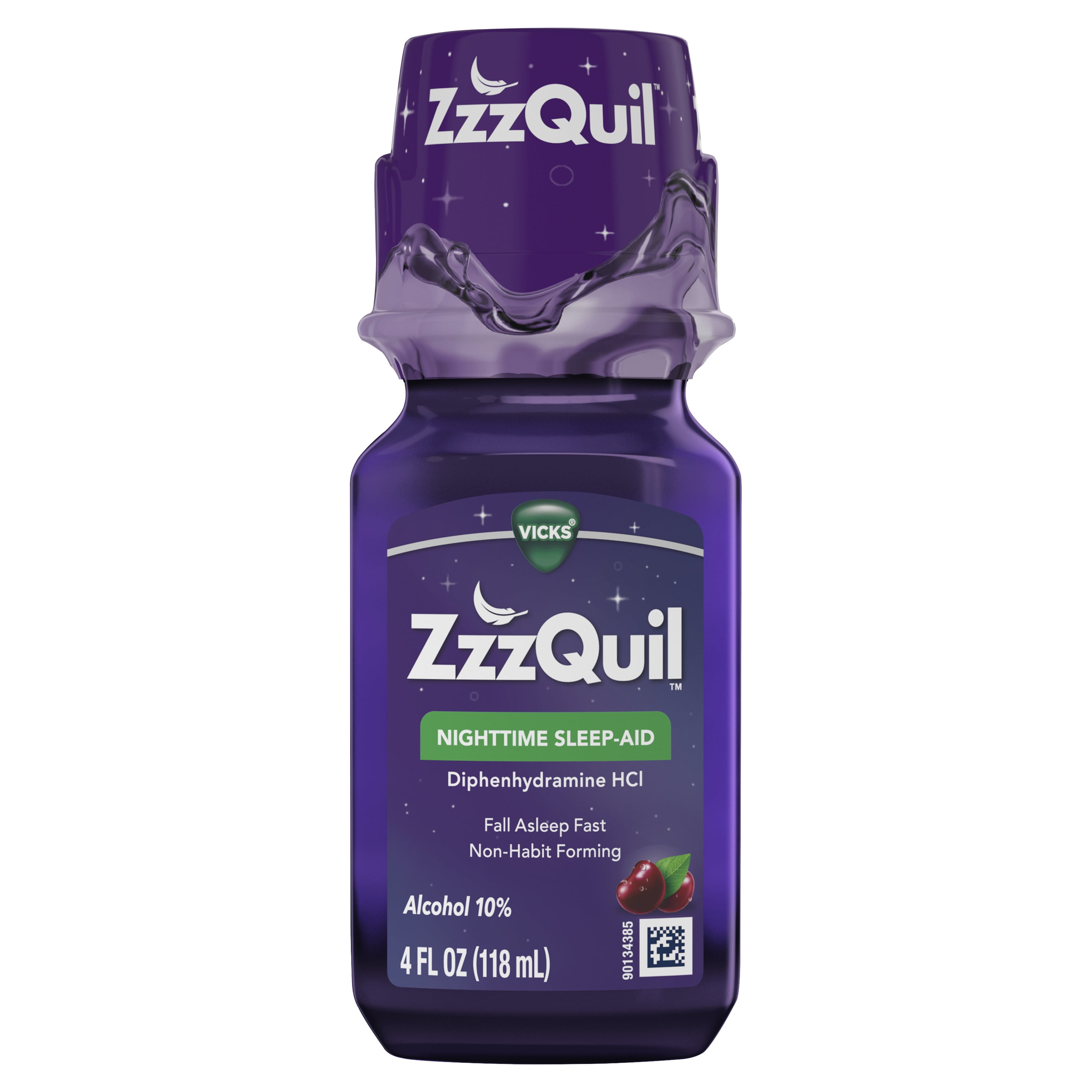 Vicks ZzzQuil Nighttime Sleep Aid Liquid, Diphenhydramine HCI 50mg ...