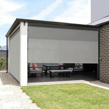 Keystone Fabrics Premium Motorized Outdoor Patio Sun Shade 8ft Wide ...