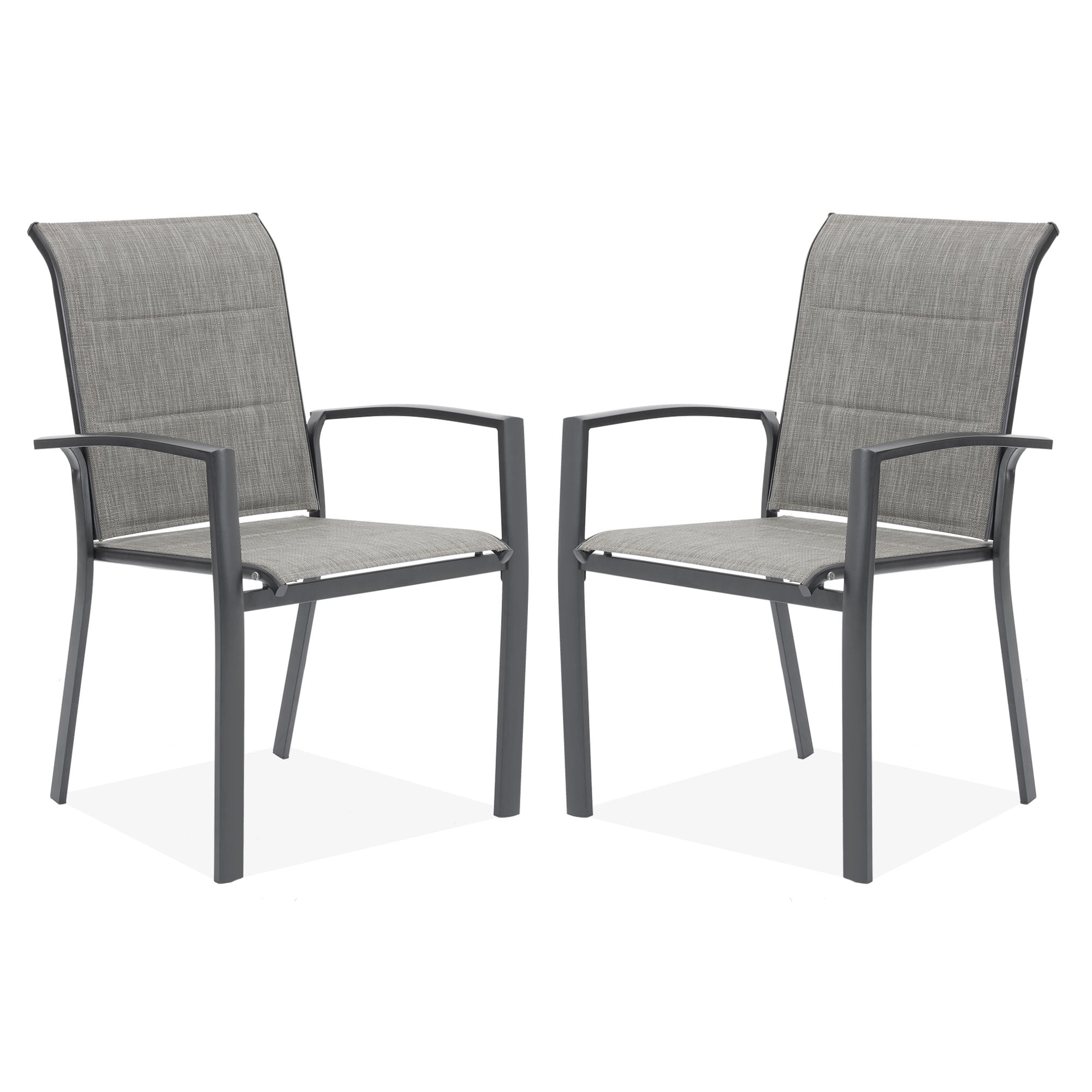 Vicllax Outdoor Patio Dining Chairs Stackable Padded Metal Frames with ...