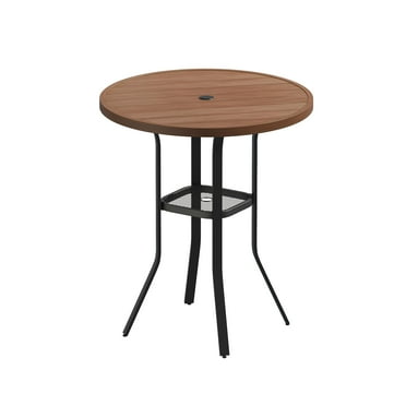 Outdoor 63 Patio Pub Table with Powder Coated Steel Frame for Indoor ...