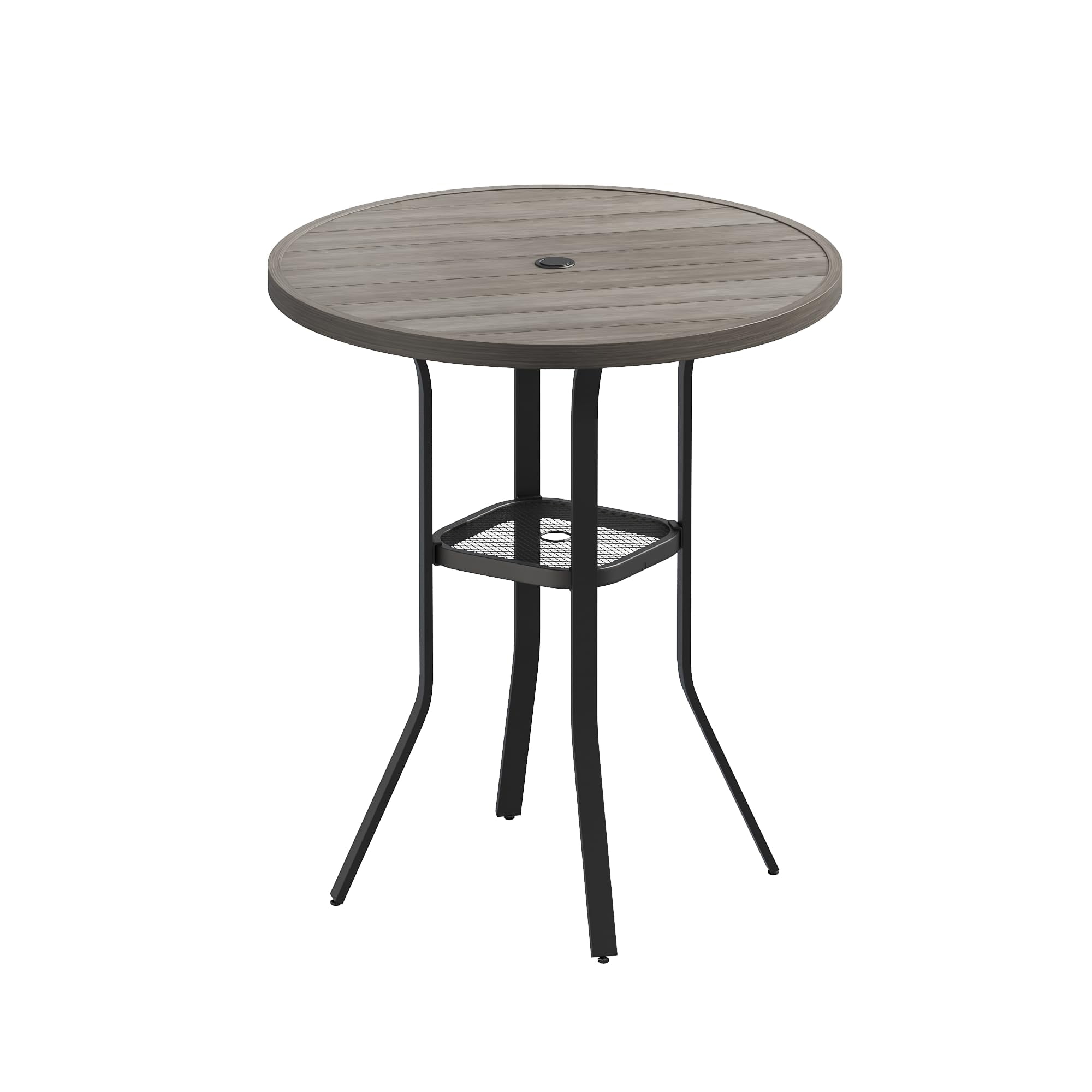Vicllax Outdoor Round Bar Table Metal Modern Style for Porch Garden ...