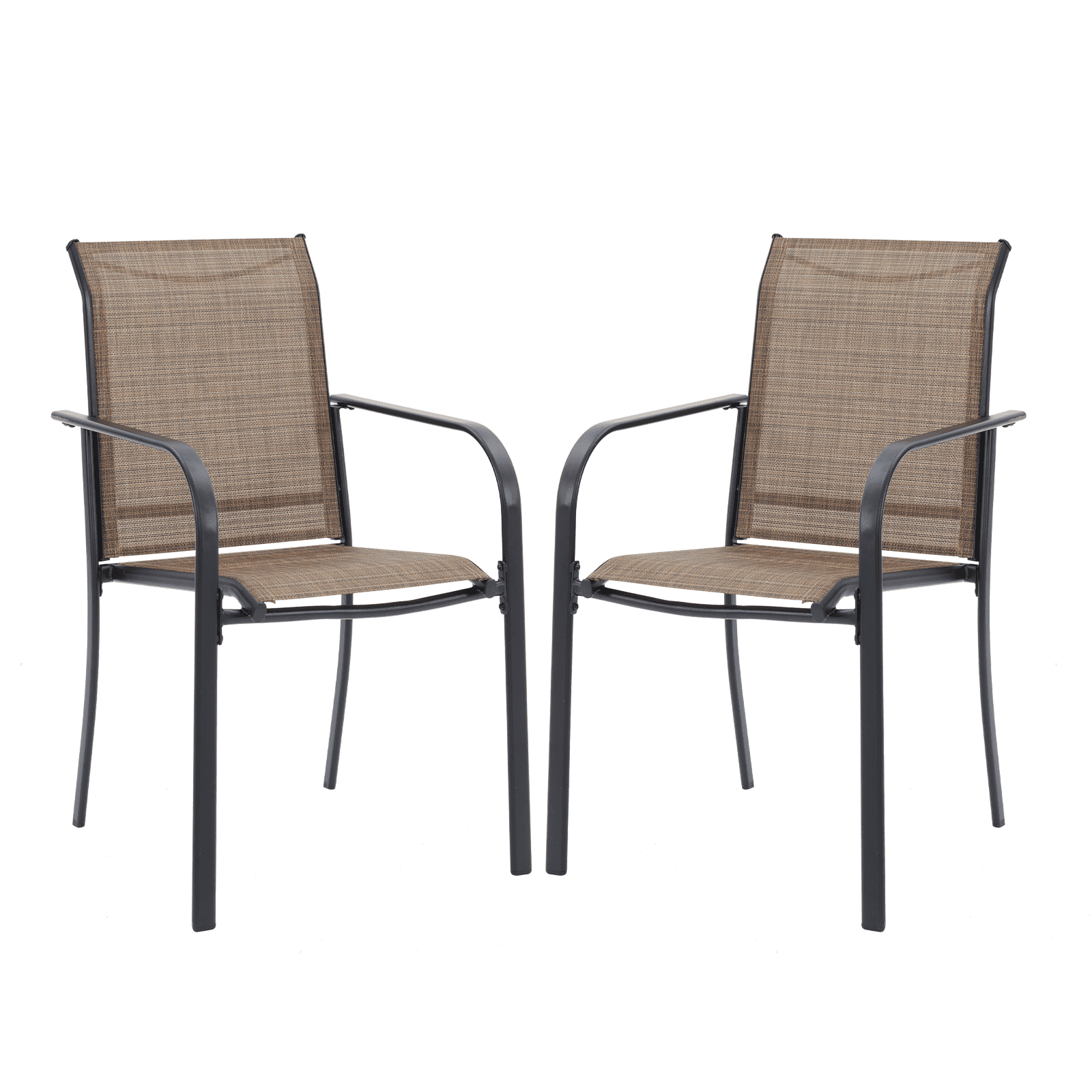 Vicllax Outdoor Stackable Sling Dining Chairs Set of 6 Modern Style ...
