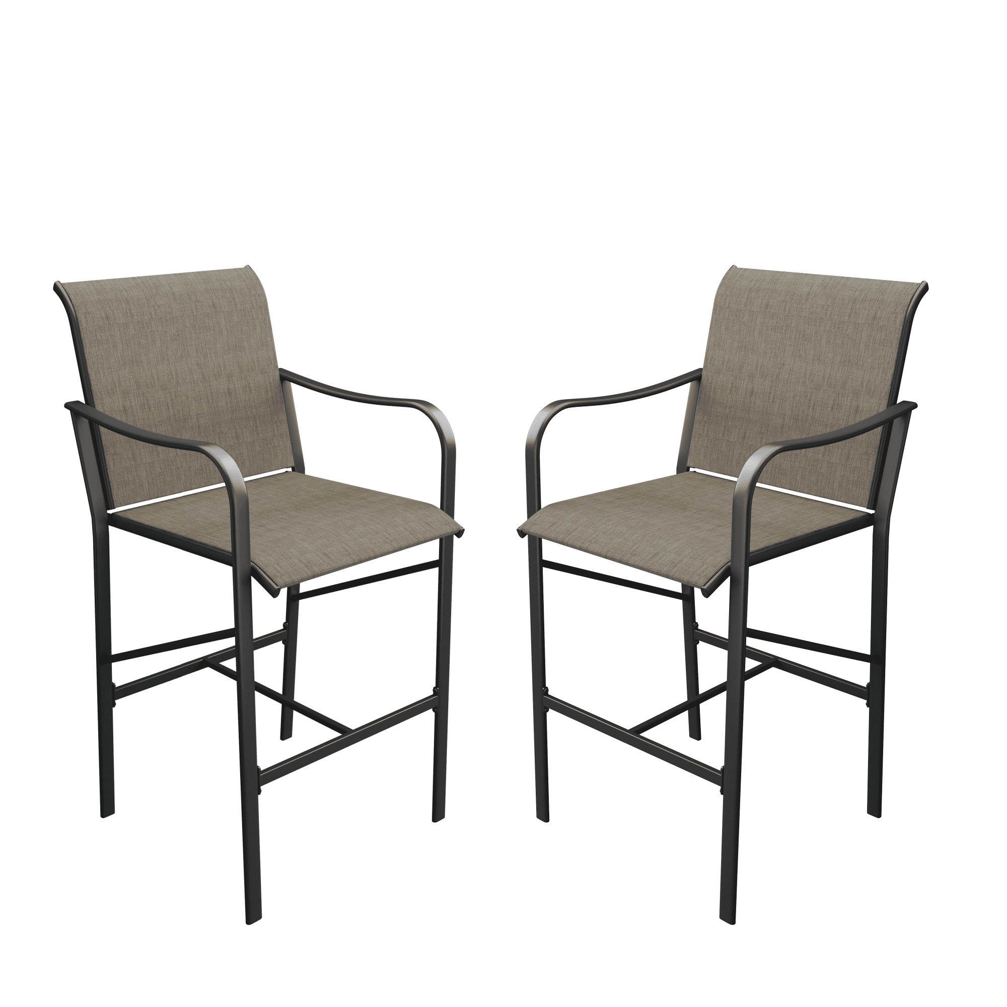 Vicllax Patio Bar Stools Chair of 2 Outdoor Textilene Bar Height Set ...