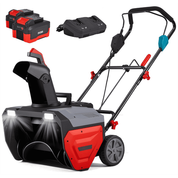 Vicluke 2x20V Cordless Snow Blower, Electric Power with 1000W Brushless ...