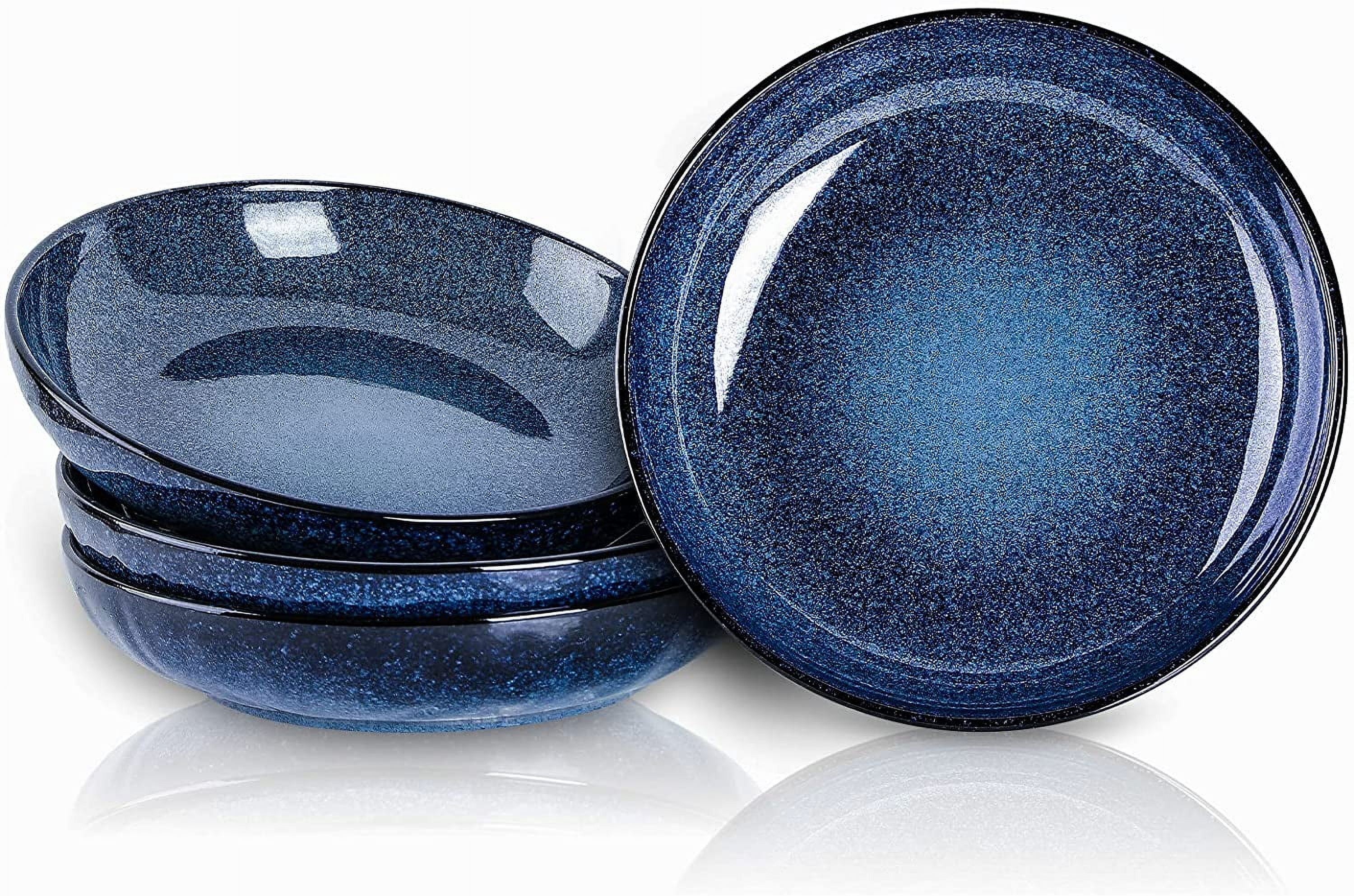 Vicrays Large Salad Pasta Serving Bowls Ceramic Wide Shallow Bowls Set ...