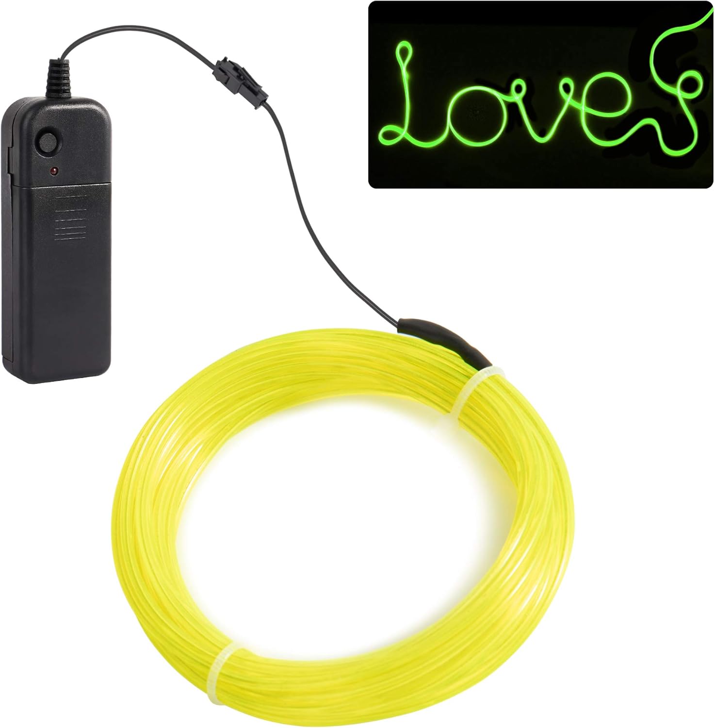 Vicsdep EL Wire Light, 16.4ft/5m Portable Battery Pack Neon Lights ...