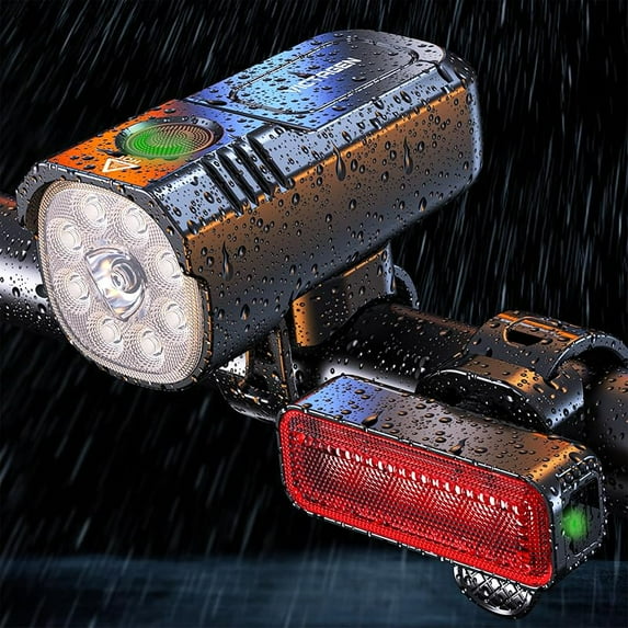 Victagen Bike Lights Kit 9LED Bike Headlights High & Low Beams, Ultra-Light and Bright Bicycle ...