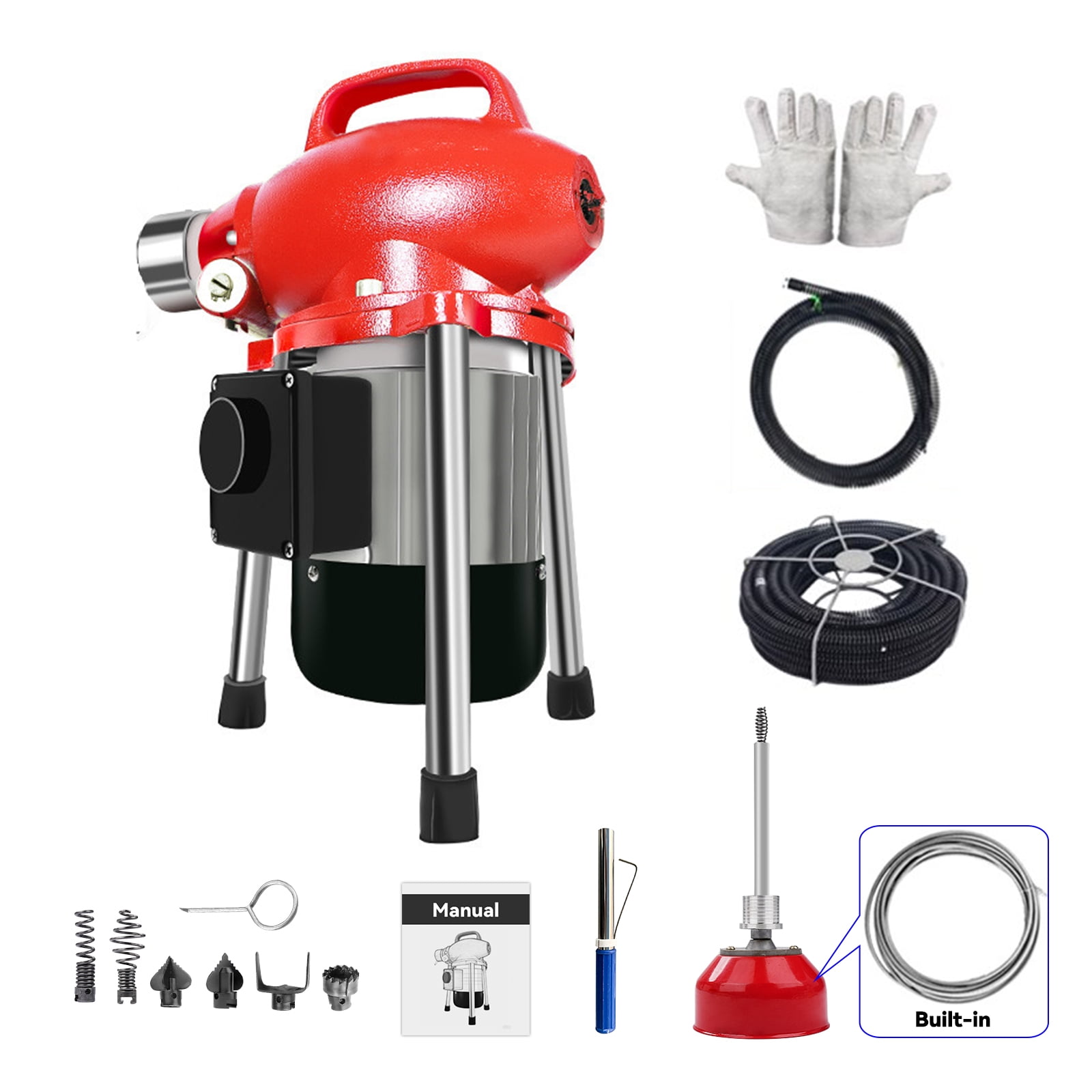 Victool Type 80 Sewer Dredge Machine Pipe Cleaner Sink Floor Drain ...