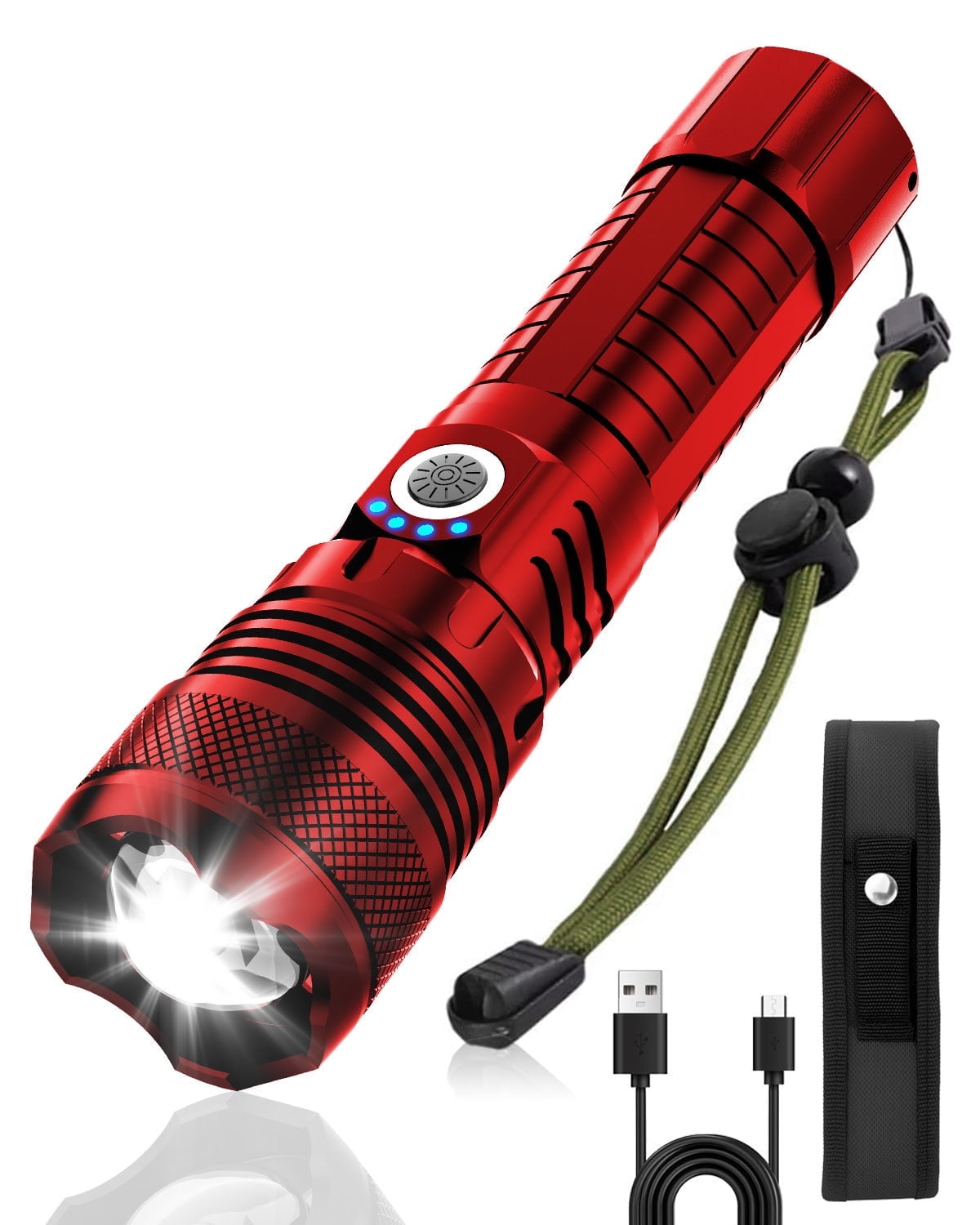 Victoper Red LED Flashlights, High Powered High Lumens Super Bright ...