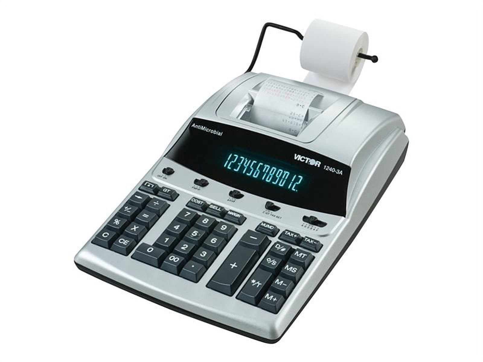 Victor 1240-3A AntiMicrobial Two-Color Printing Calculator, 12-Digit ...