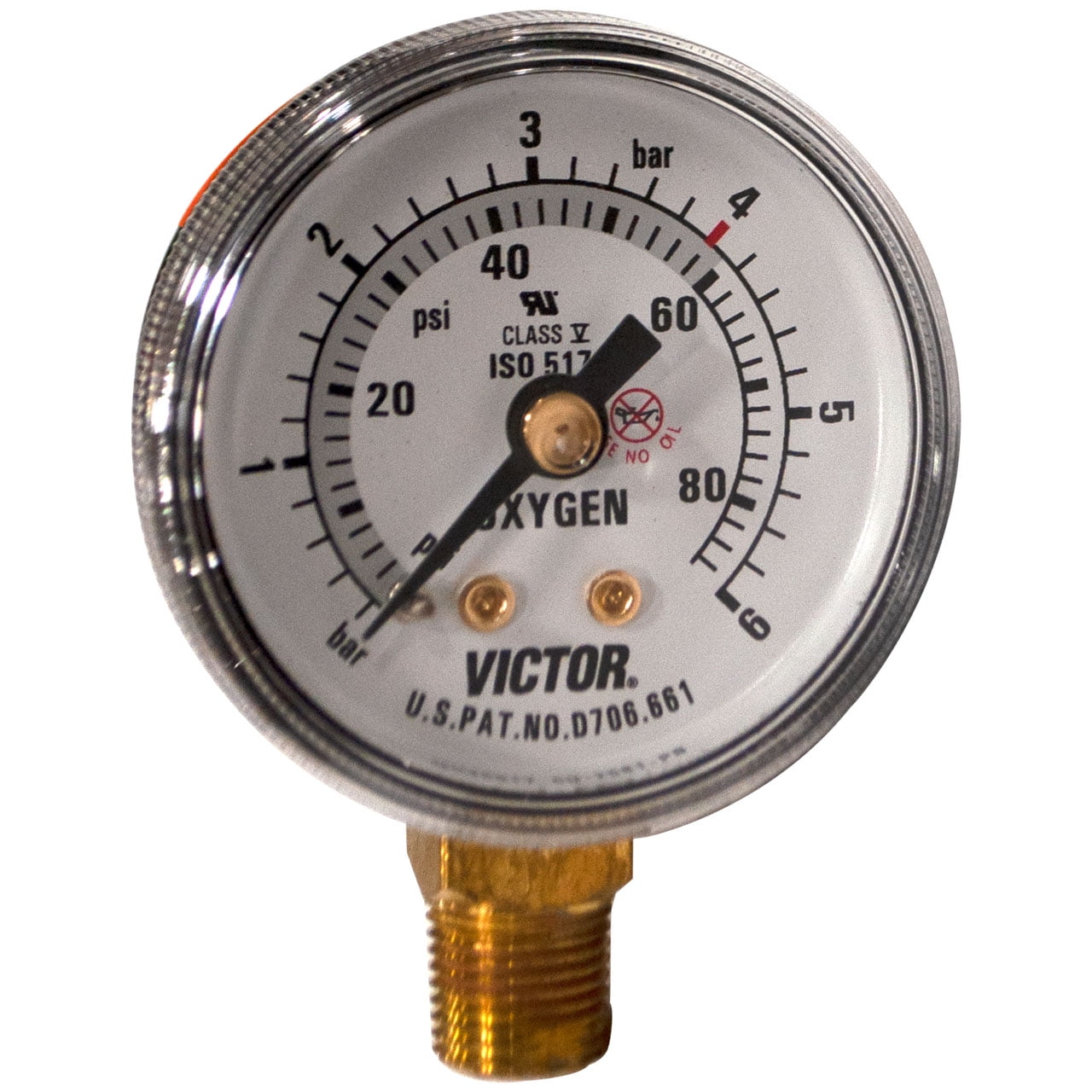 Victor 1435-0091RP Replacement Gauge, 1.5 x 6bar/87psi, Oxygen ...