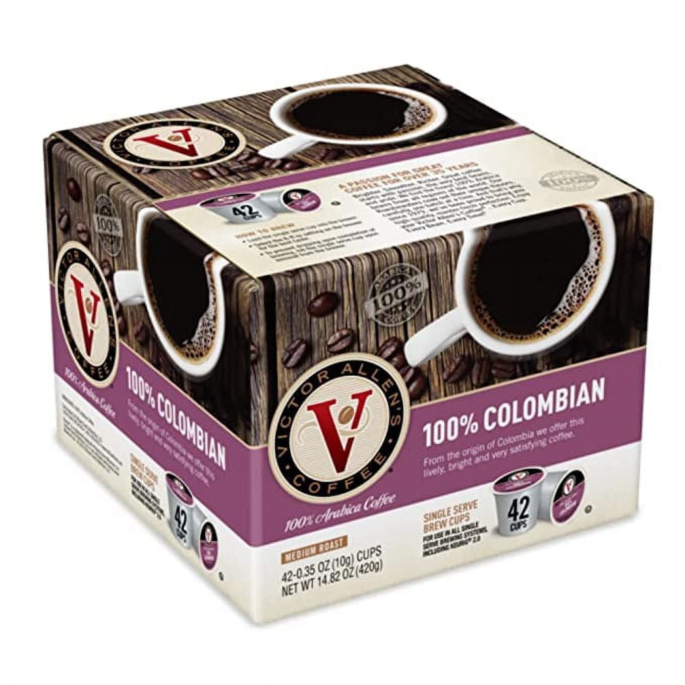 Victor Allen's Coffee 100% Colombian, Medium Roast, 42 Count, Single Serve Coffee Pods for ...