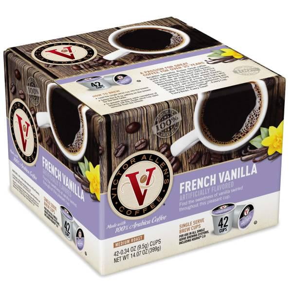 Victor Allen's Coffee 42-Count French Vanilla Flavored, Medium Roast, Single Serve Coffee Pods ...