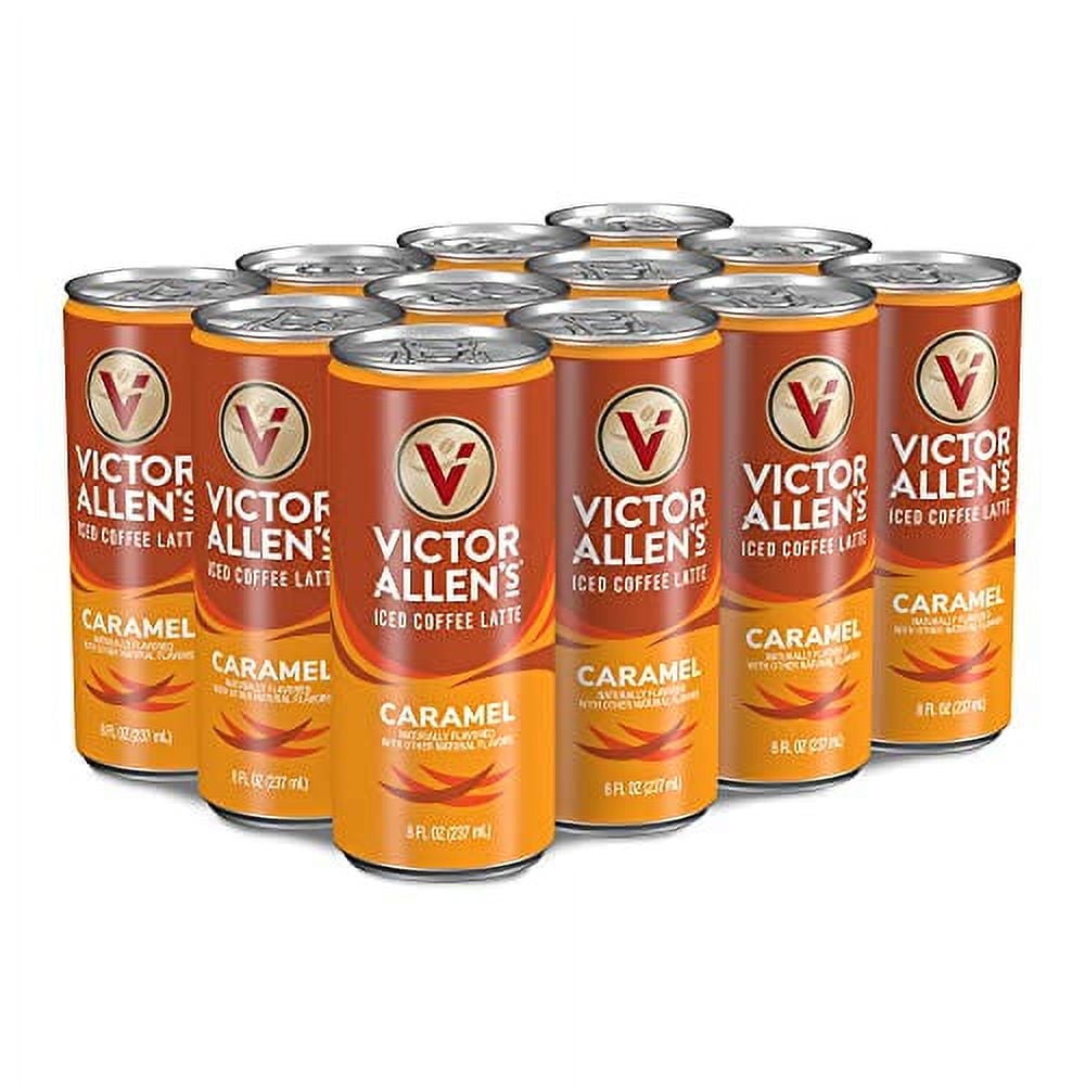 Victor Allen's Coffee Caramel Iced Canned Latte, 8oz Cans (12 Pack ...