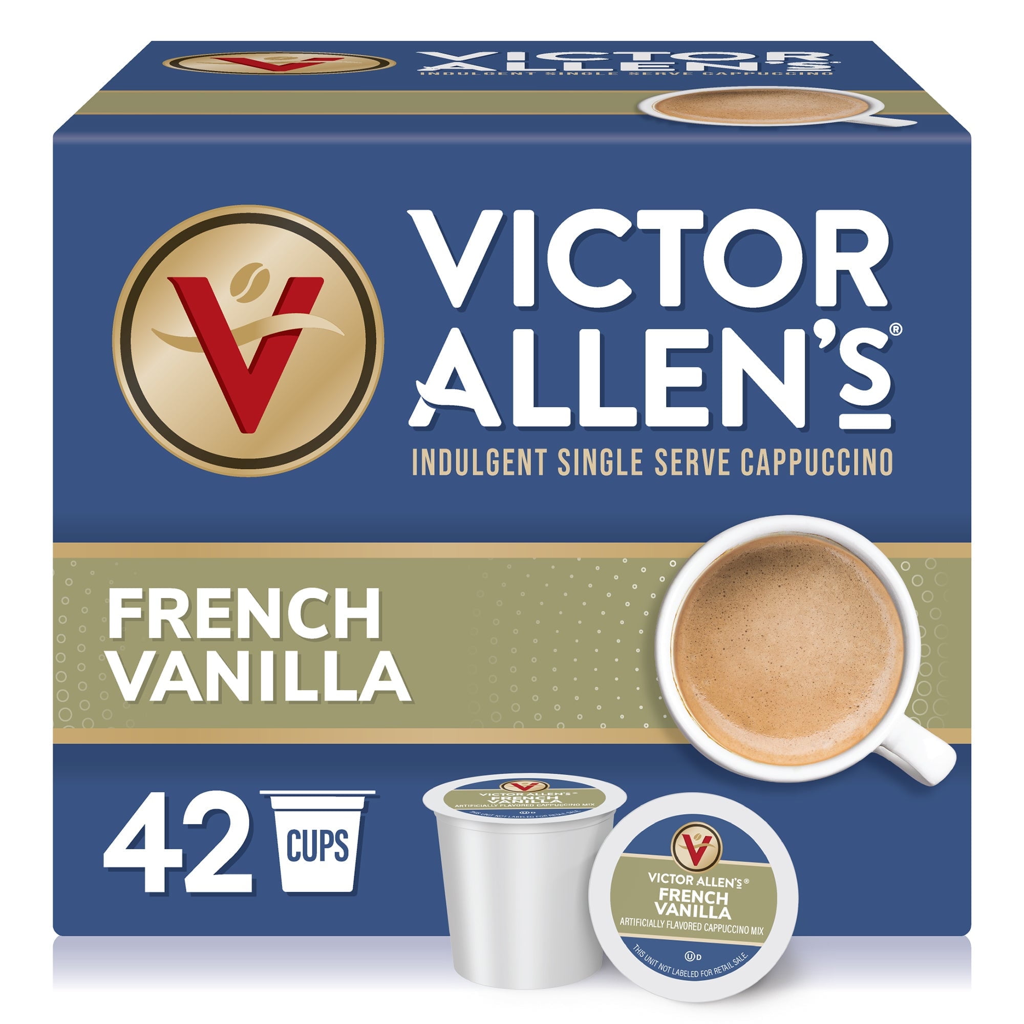 Victor Allen's French Vanilla Flavored Cappuccino K-Cup Coffee, 42 Count Single Serve Pods ...
