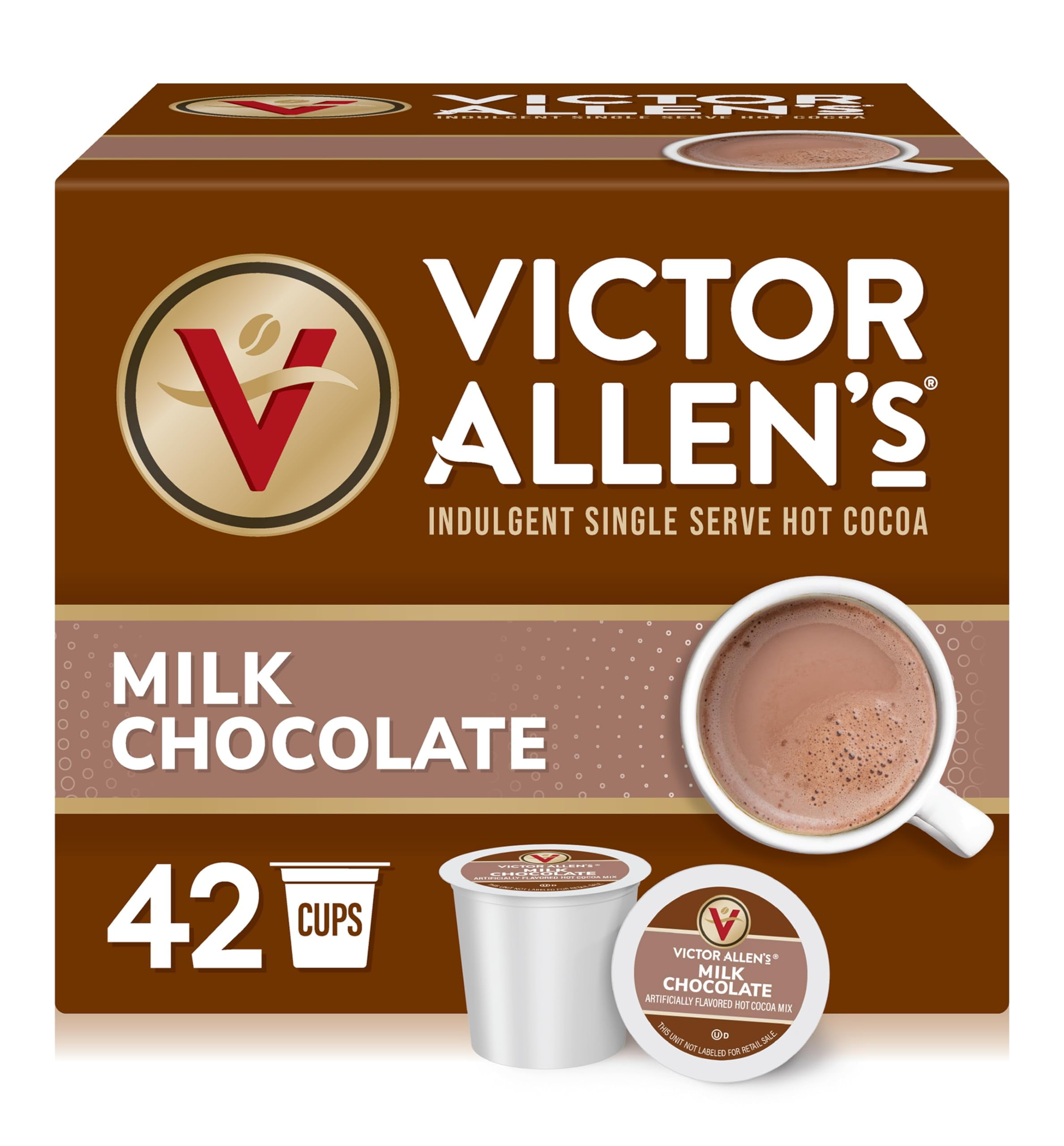 Victor Allen's Coffee Milk Chocolate Hot Cocoa SSC, 42 Count, Single Serve K-Cup Pods for Keurig ...