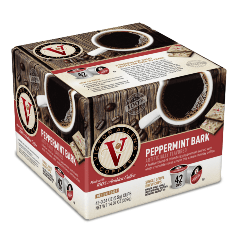 Victor Allen's Coffee Peppermint Bark, Medium Roast, 42 Count, Single ...