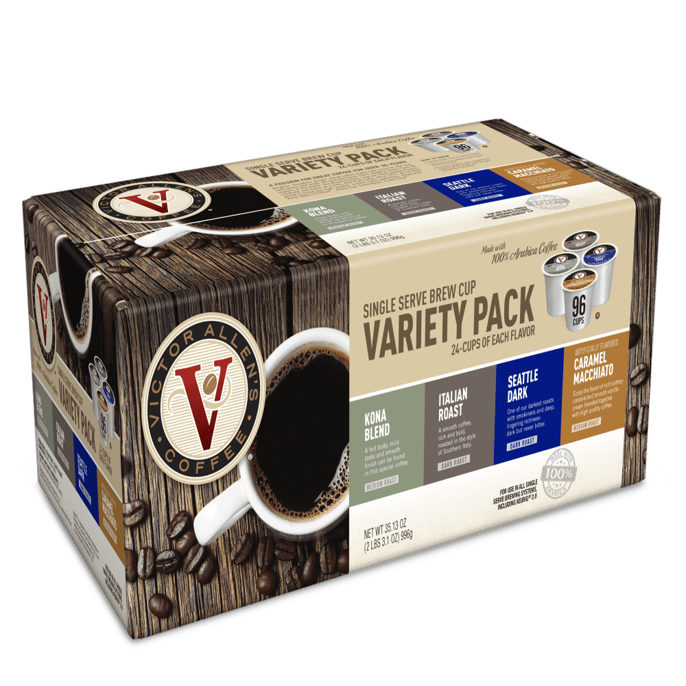 Victor Allen's Coffee Specialty Coffee Variety Pack, Medium-Dark Roast, 96 Count, Single Serve ...