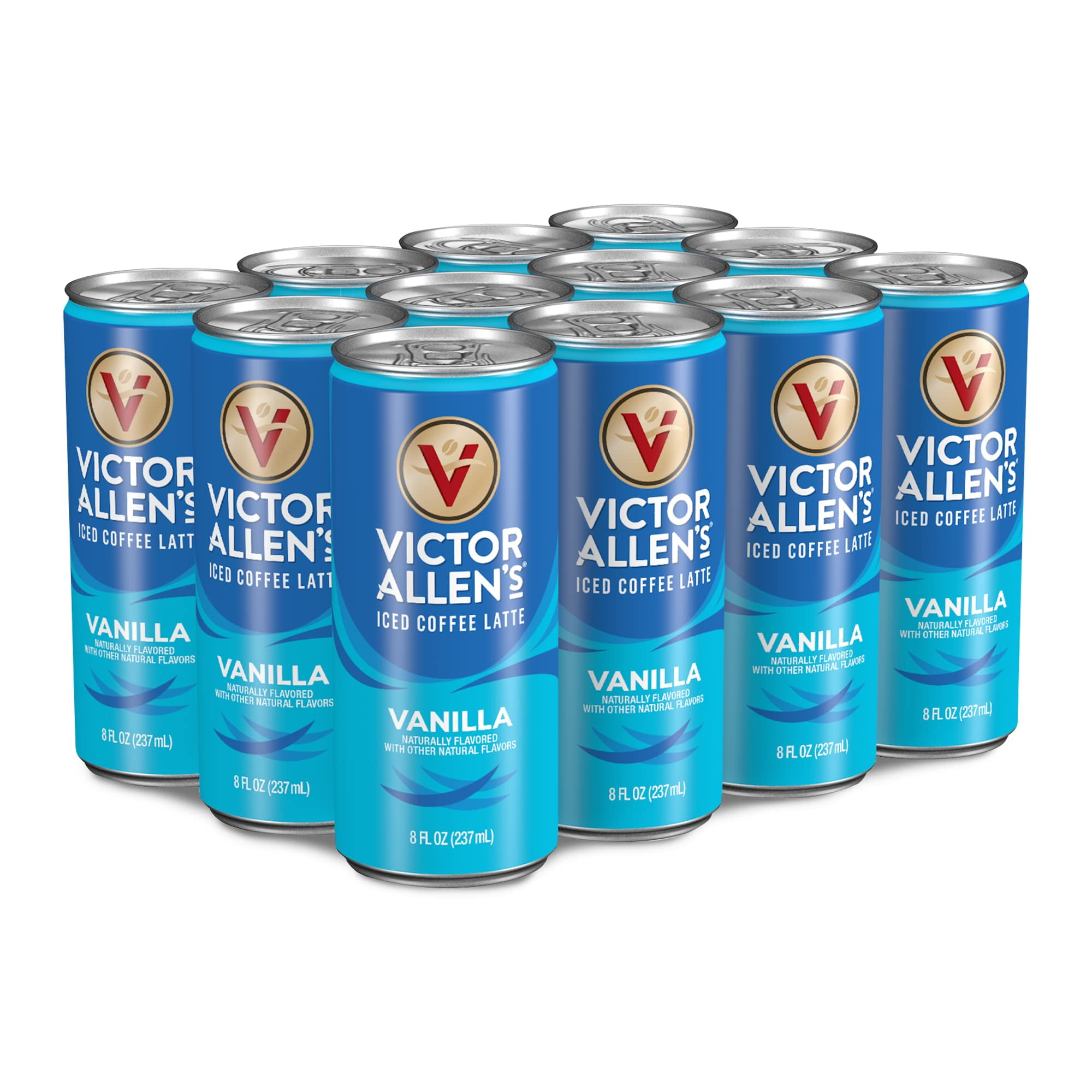 Victor Allen's Coffee Vanilla Iced Canned Coffee Latte, 8oz Cans (12 ...