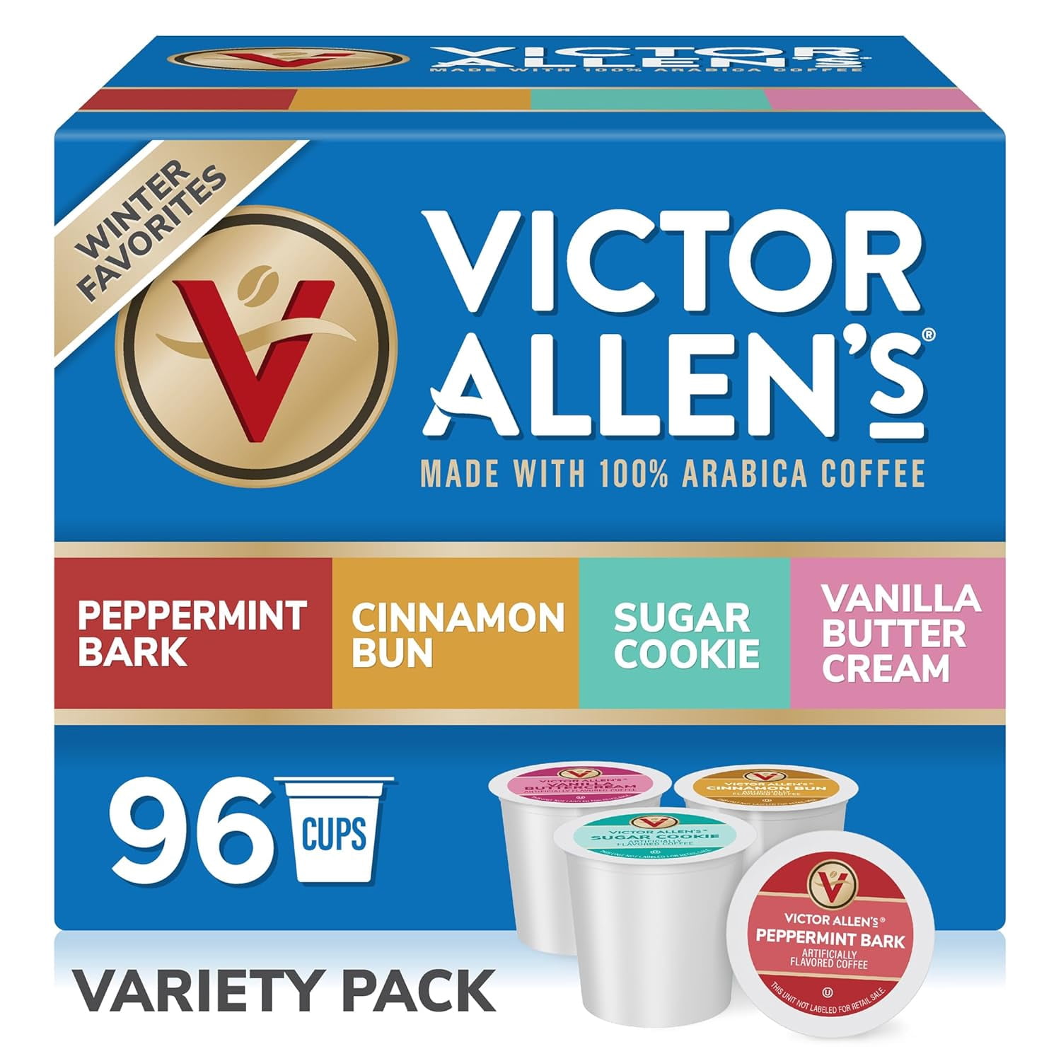 Victor Allen's Coffee Winter Wonderland Variety Pack, 96 Count, Single ...