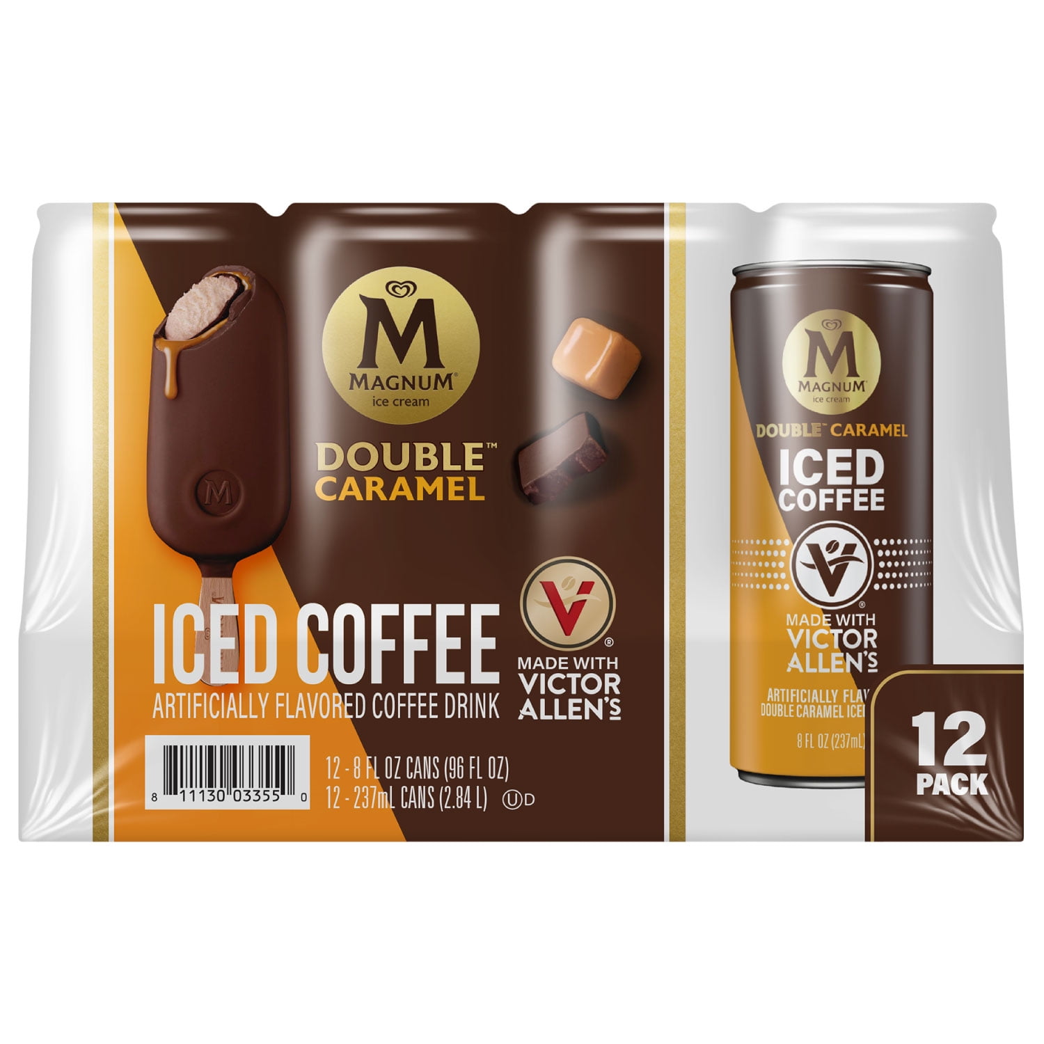 Victor Allen's Magnum Double Chocolate Caramel Flavored Iced Coffee Latte, Ready to Drink, Made ...