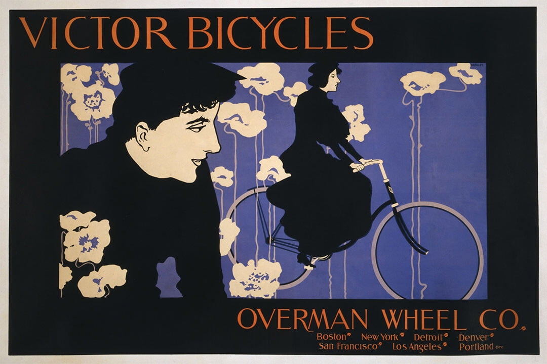 Victor Bicycle Riding 1890s Bike Advertising Wall Art Home - 24x36 Inch ...