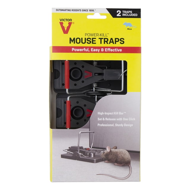 Victor Black Power-Kill Mouse Trap - 2 Pack - Walmart.com