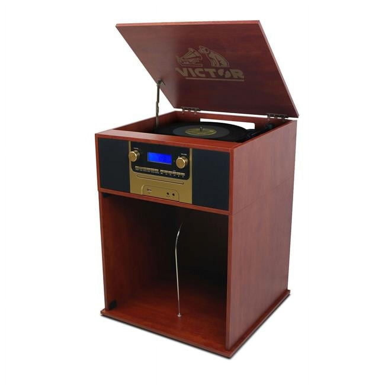 Victor Boyleston 7-in-1 3-Speed Turntable Music Center w Album Storage ...