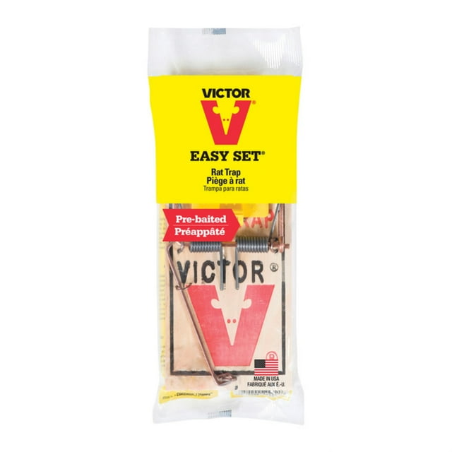 Victor Easy Set Rat Trap - Rodent Safe, Wood-Based, Pre-Baited for ...