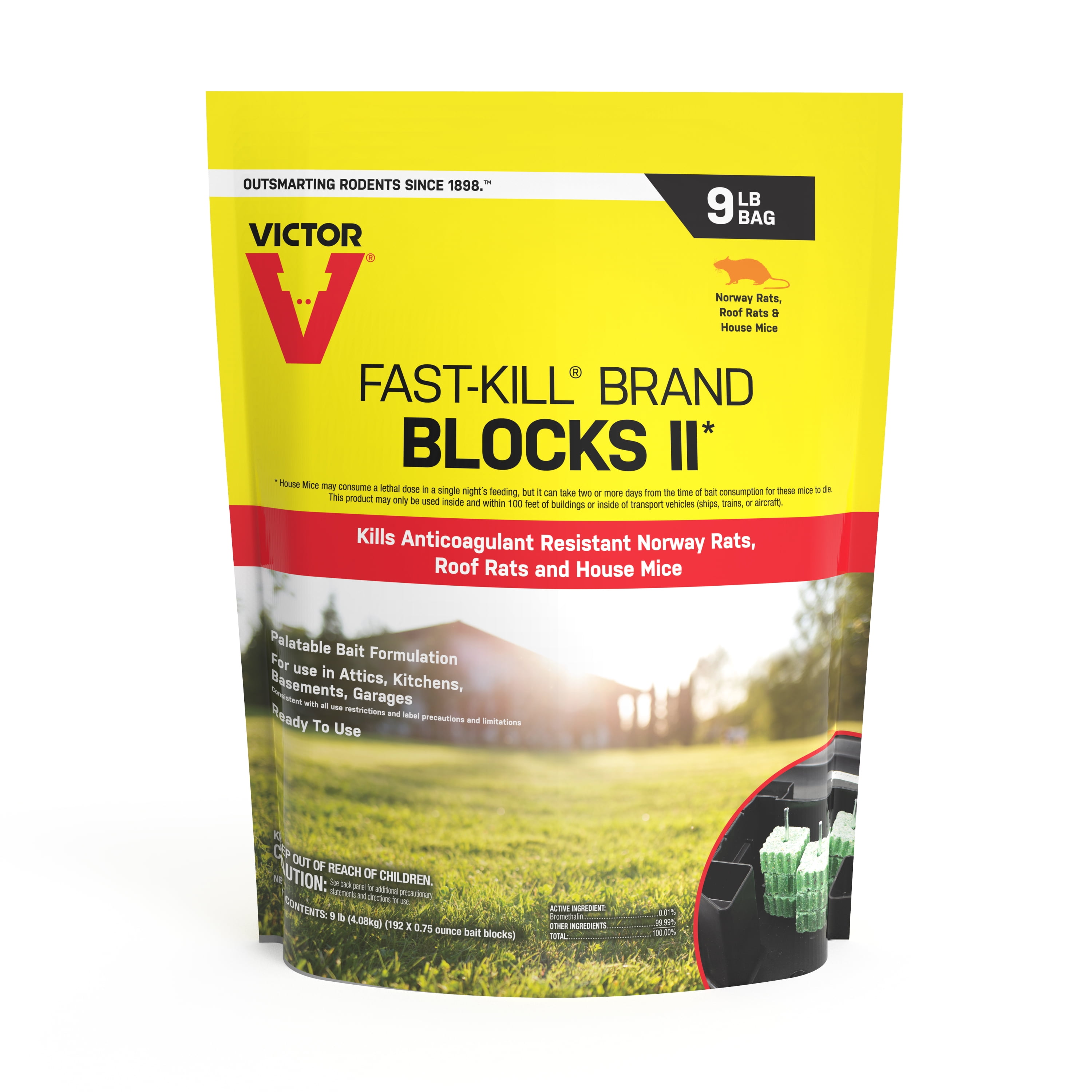 Victor Fast-Kill Brand Rodenticide Bait Blocks II, 9 Lb Bag - Walmart.com
