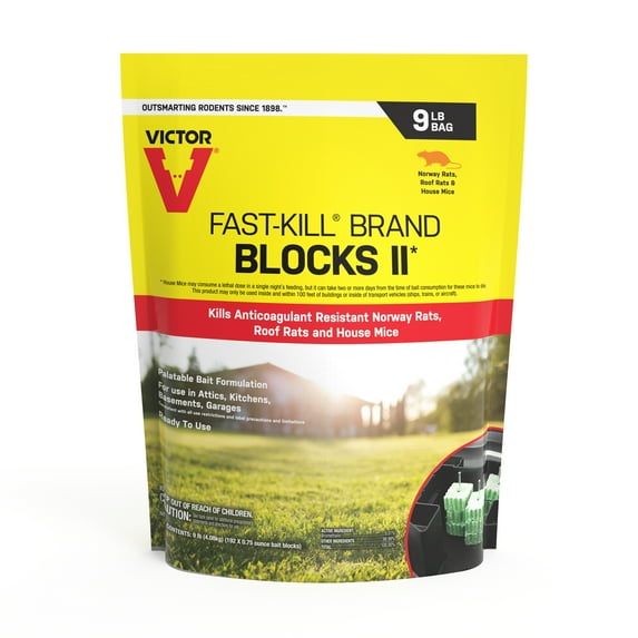 Victor Fast-Kill Brand Rodenticide Bait Blocks II, 9 Lb Bag - Walmart.com