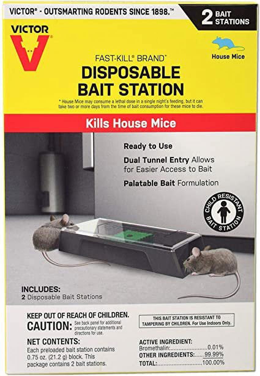 Victor Fast Kill Disposable Mouse Poison Bait Station 2 Pack M914 ...