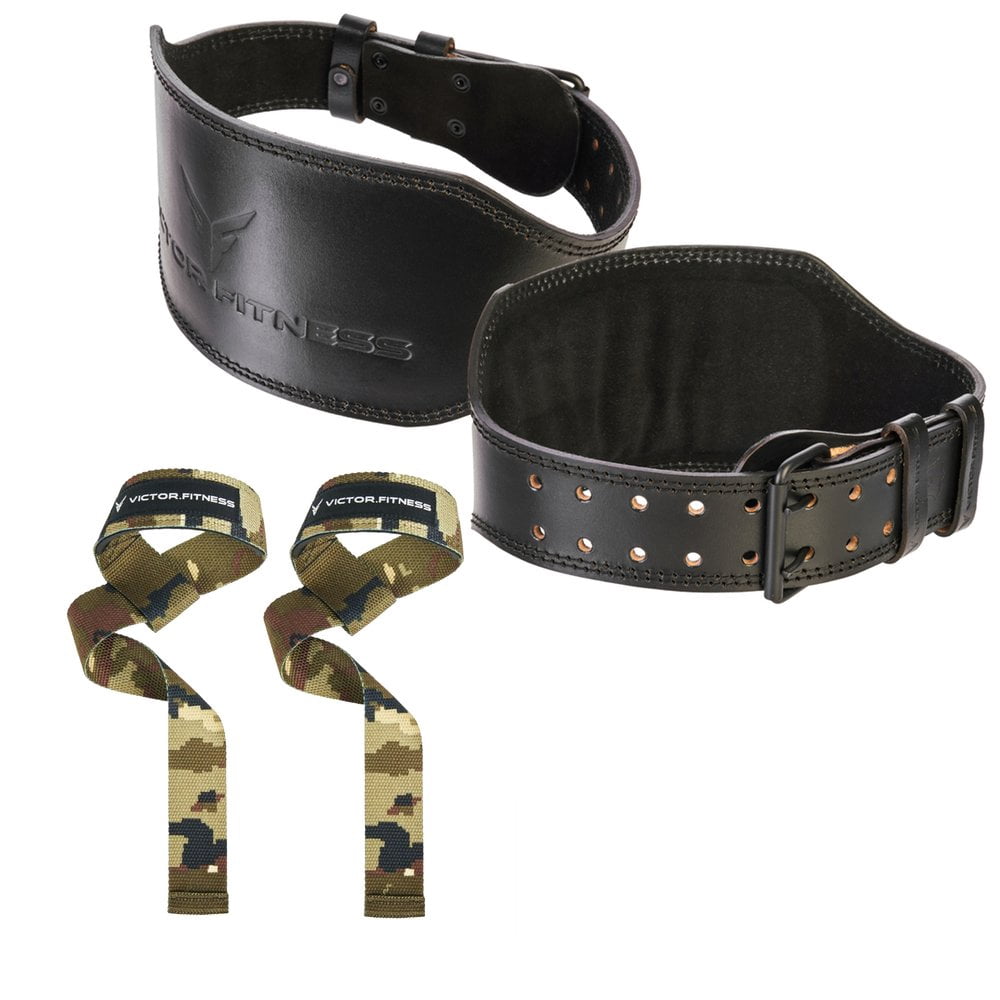 Victor Fitness 100% Top-Grain Leather Tapered Heavy-Duty Dual Prong ...