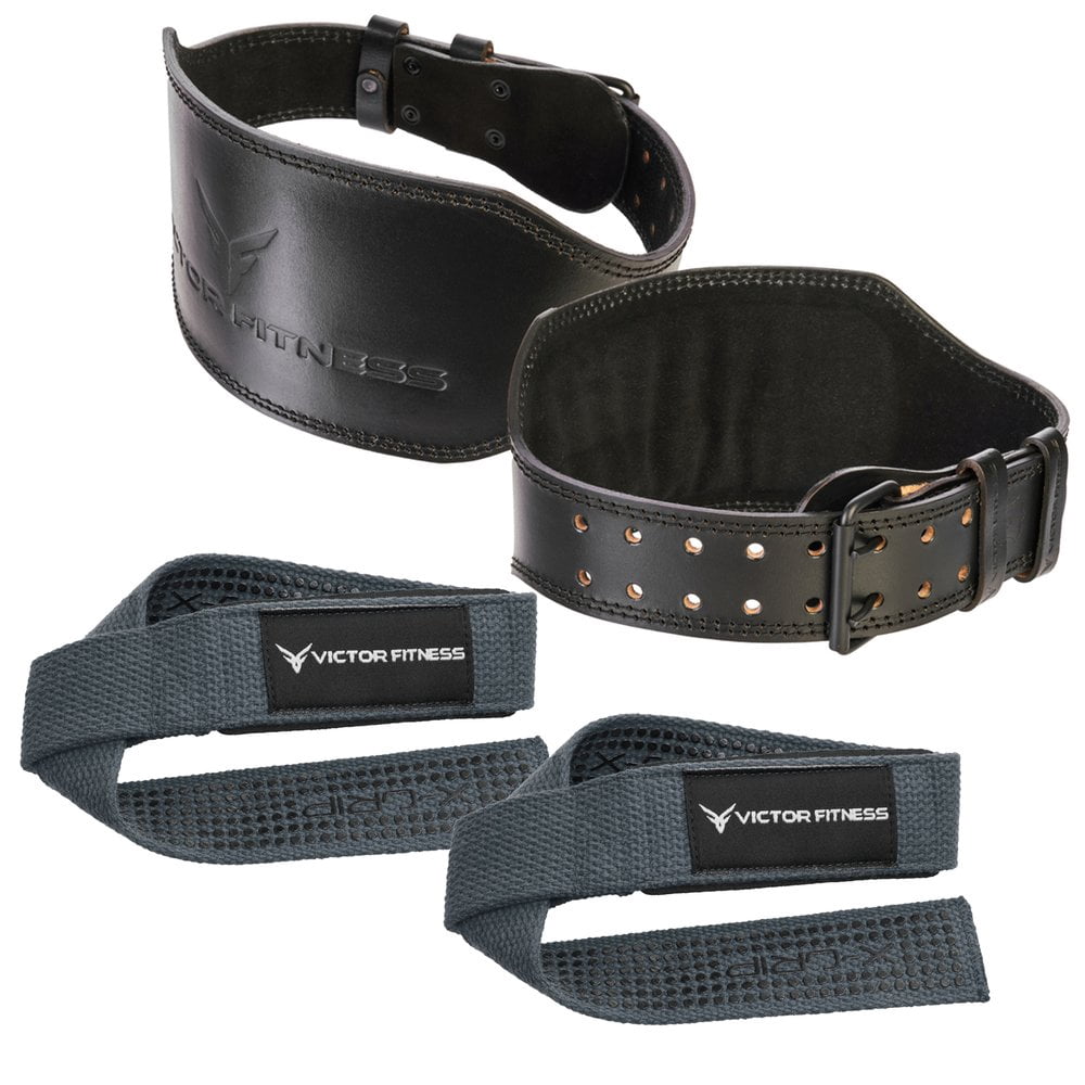 Victor Fitness 100% Top-Grain Leather Tapered Heavy-Duty Dual Prong ...
