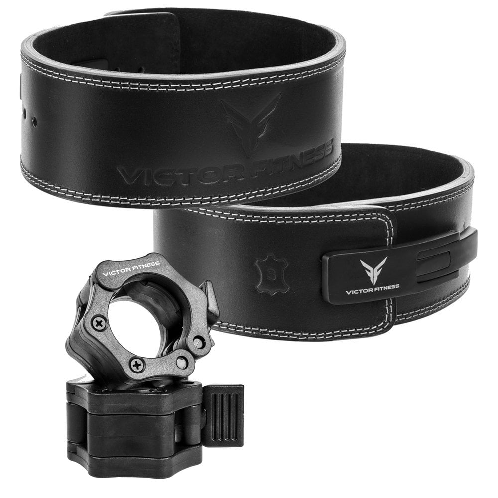 Victor Fitness Lever Weight Lifting Belt + Quick Release Barbell ...