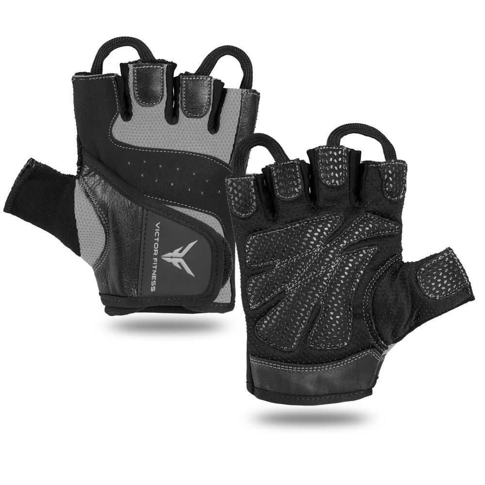Victor Fitness VG06BGM Black/Gray Size Medium Fingerless Women's ...