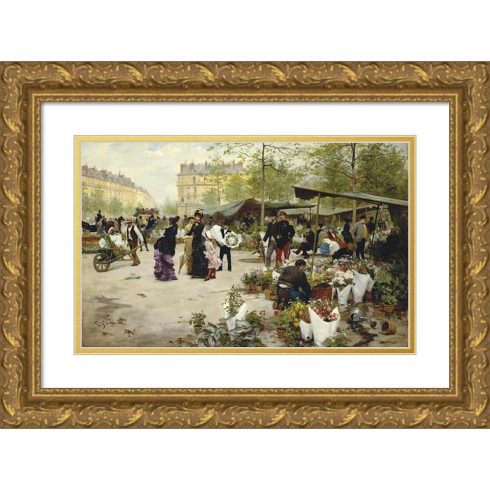 Victor Gabriel Gilbert 14x11 Gold Ornate Wood Frame and Double Matted ...