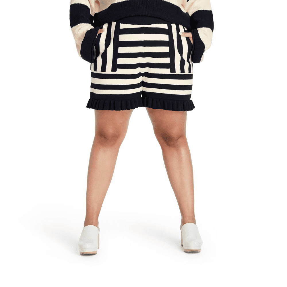 Victor Glemaud x Target Women's Plus Size Striped High-Rise Shorts ...