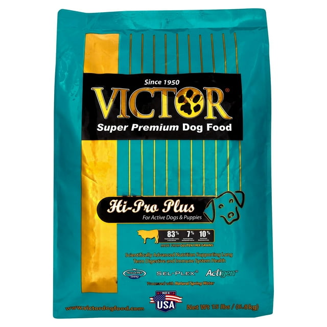 Victor Hi-Pro Plus Formula Premium Dry Dog Food for Puppies, 15 lb ...