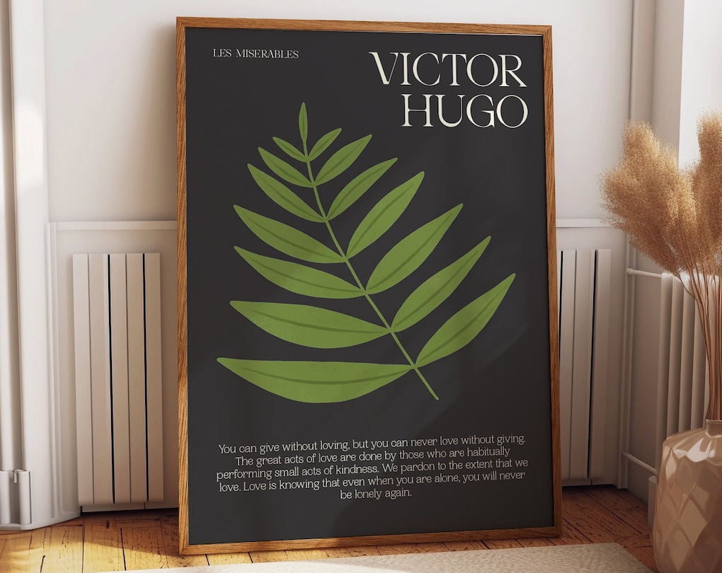 Victor Hugo'S Famous Les Misérables Quotes Wall Poster - Timeless Boho ...