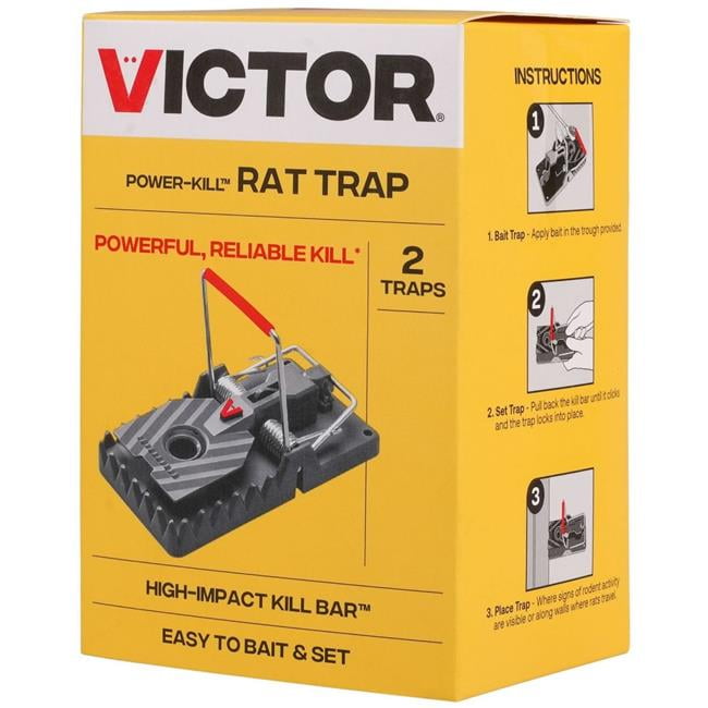 Victor M144-2B Instant Power-Kill Easy Set Reusable Rat Trap - 2 Traps ...