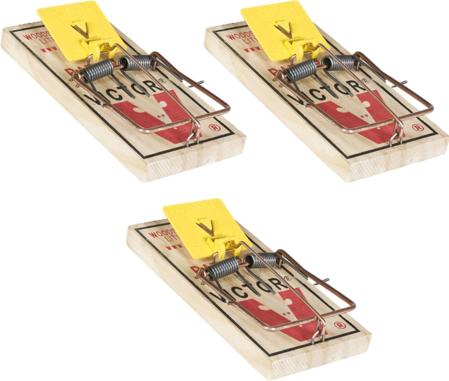 Victor M205 Snap Pack of 3 - Large Rat Traps - Original Wooden Victor ...