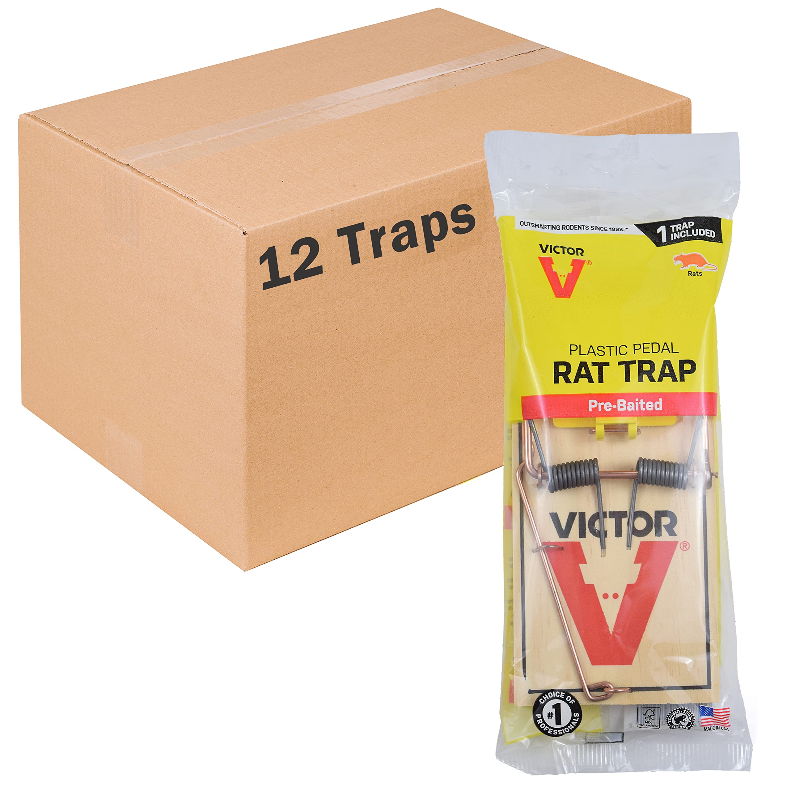 Victor M205 Wide Pedal Humane Snap Rat Traps Indoor for Home, Plastic ...