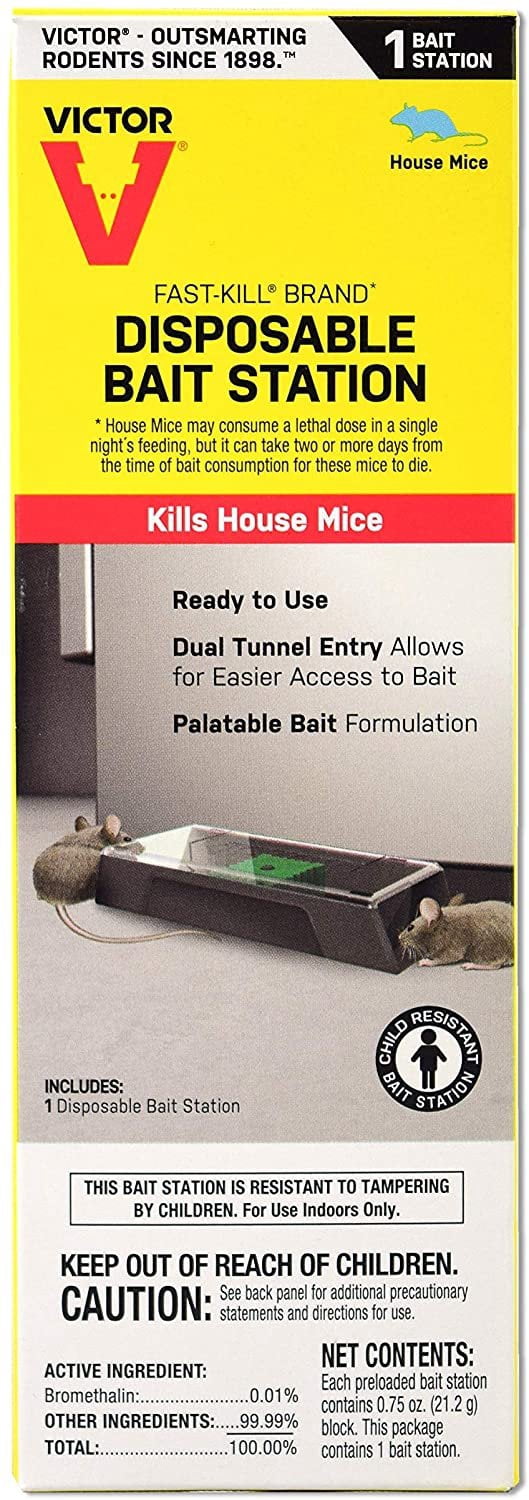 Victor M913 Fast-Kill Brand Ready-to-Use Disposable Mouse Bait Station ...