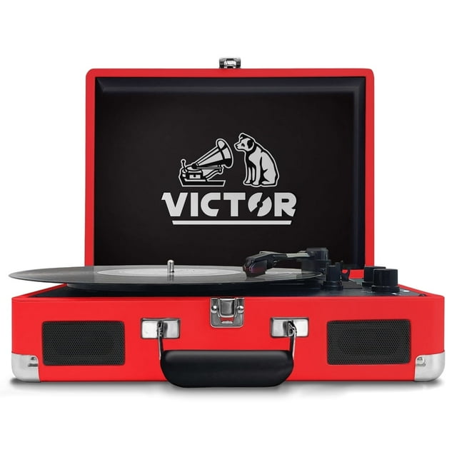 Victor Portable Belt Record Player, Metro Dual Bluetooth Suitcase ...