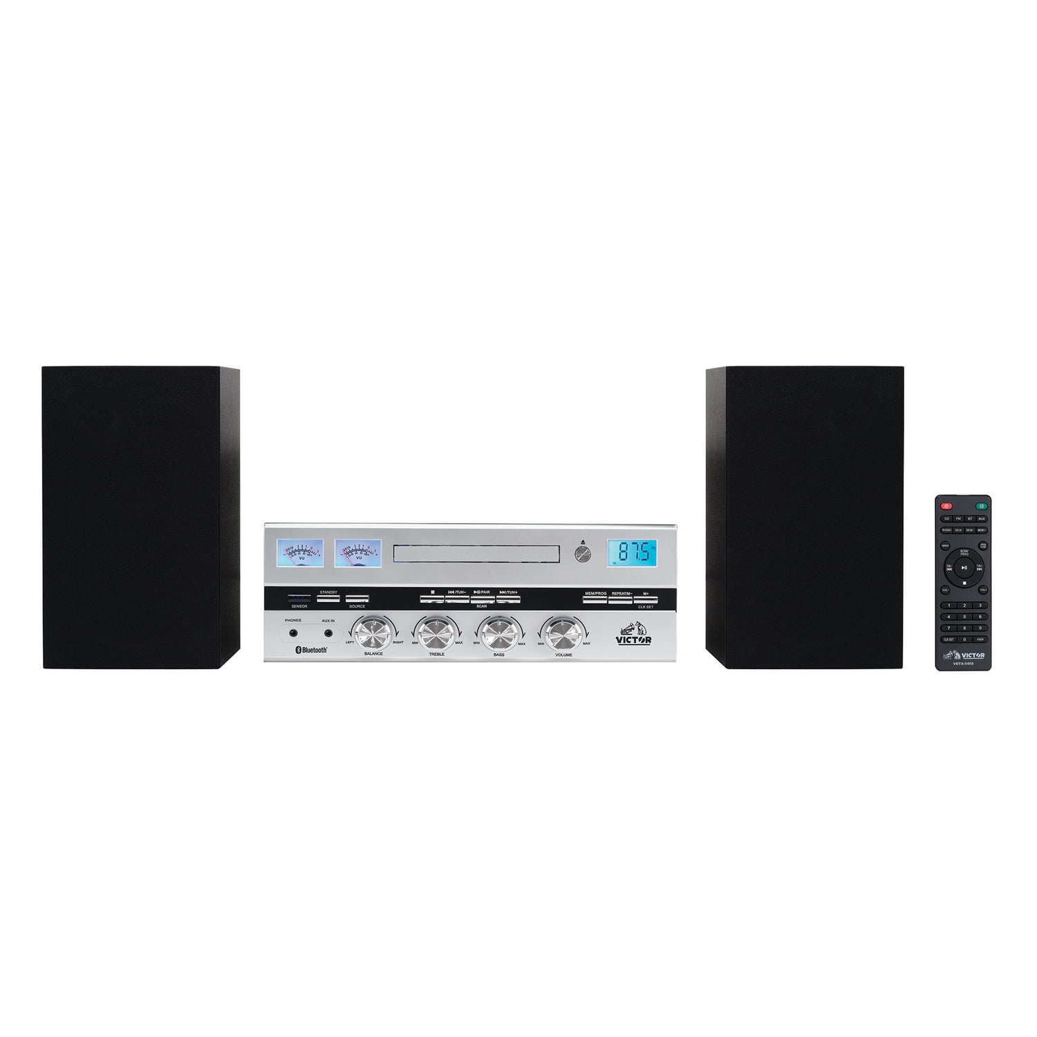 Victor Milwaukee Desktop Home Stereo System with CD Player, FM Radio ...