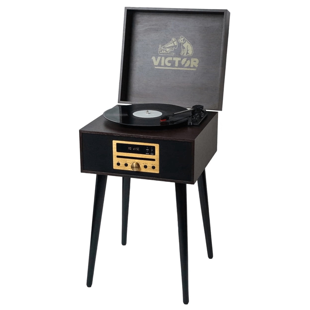 Victor Newbury 8-in-1 Music Center w Chair-Height Legs USB Slot and AM ...
